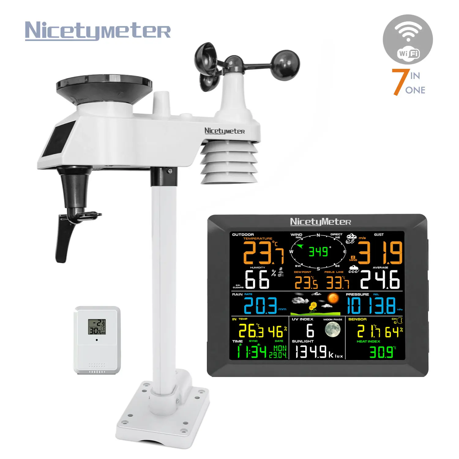 Internet-Wireless-WiFi-Weather-Station-7-in-1-Outdoor-Sensor-Remote ...
