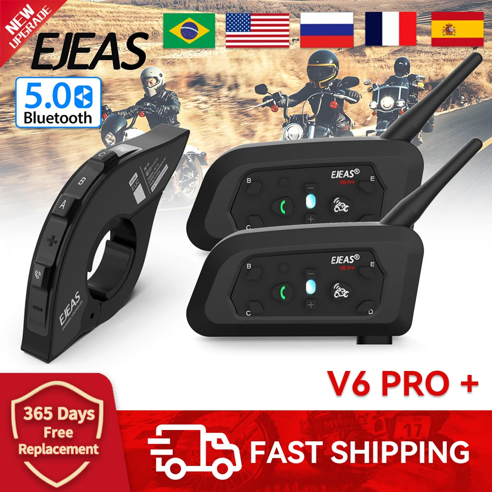 New-Upgrade-EJEAS-V6-PRO-Motorcycle-Helmet-Intercom-Bluetooth-Headset ...