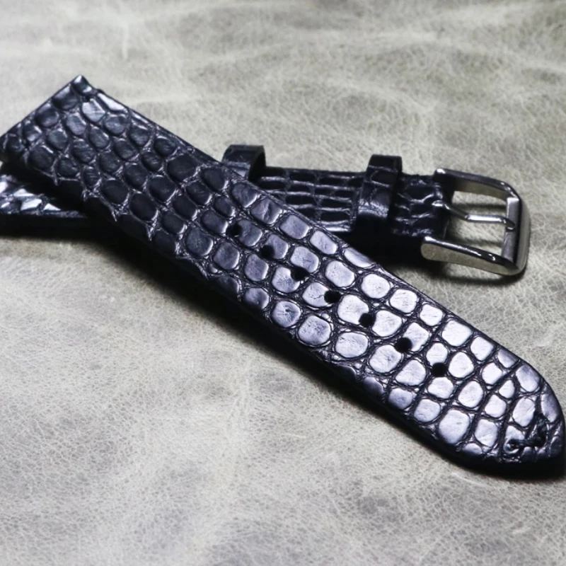 Crocodile-Alligator-Skin-Genuine-Leather-Watchband-Belt-Watch-Strap ...