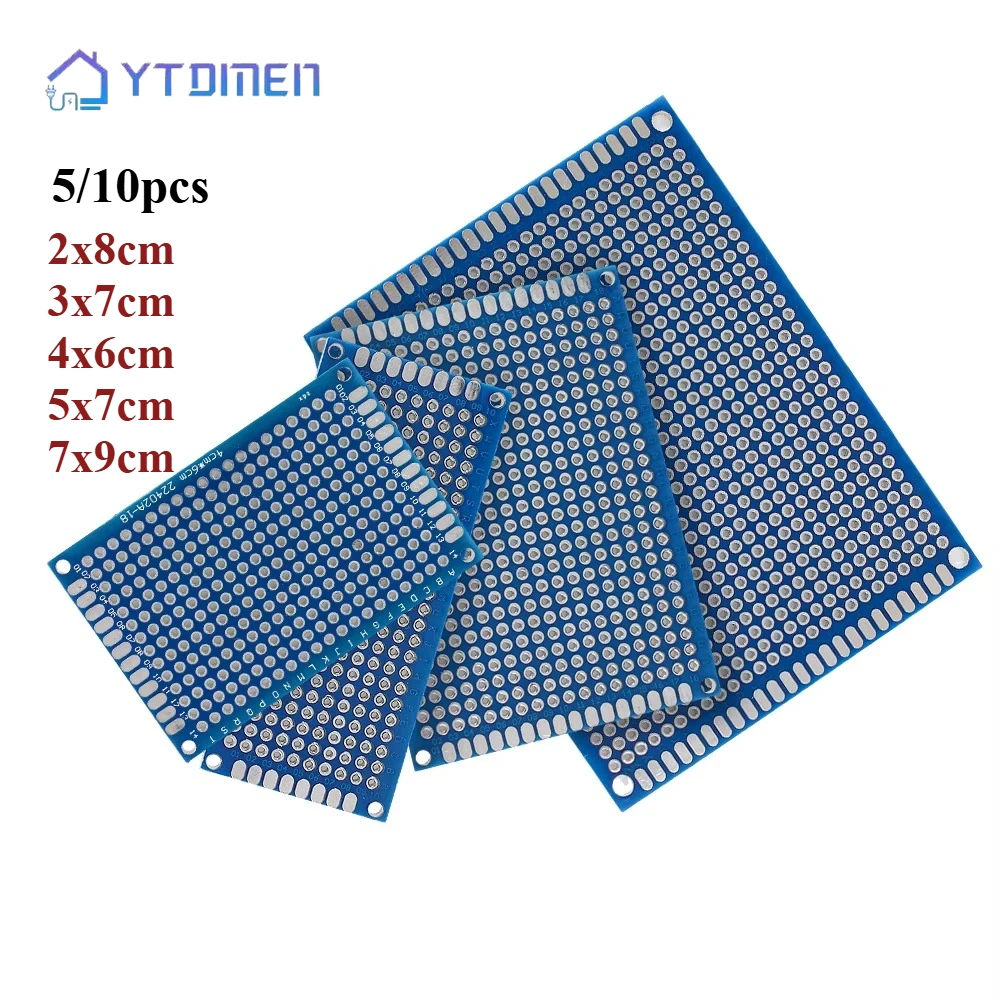 5/10PCS PCB Board Prototype Board Double Sided Blue 2x8cm 3x7cm 4x6cm ...