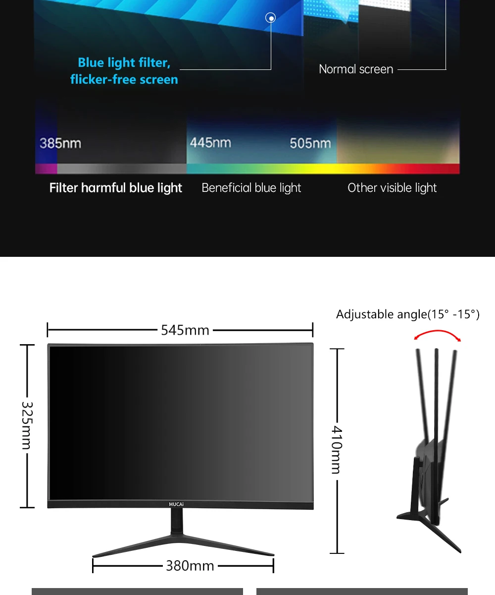 Игровой экран MUCAI B2488, 24 дюйма, 165 Φ 1K FHD Esports, подходит для ...