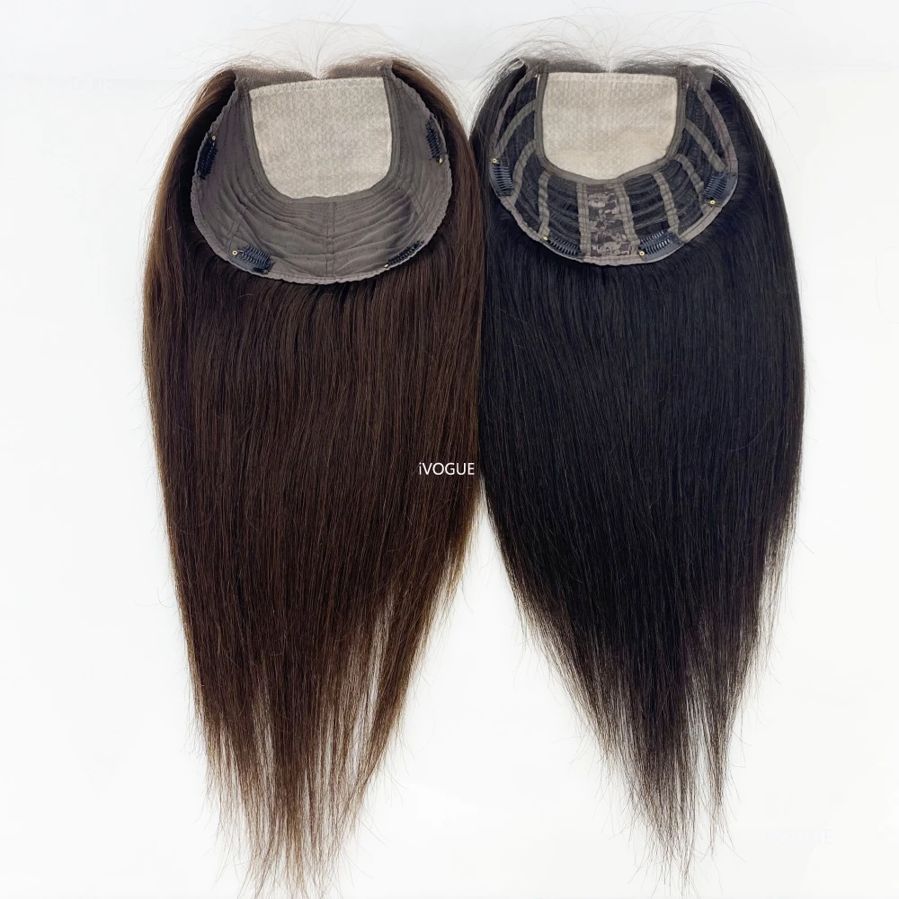 Lace Front Topper Women Human Hair | Human Hair Topper Women Silk Base ...