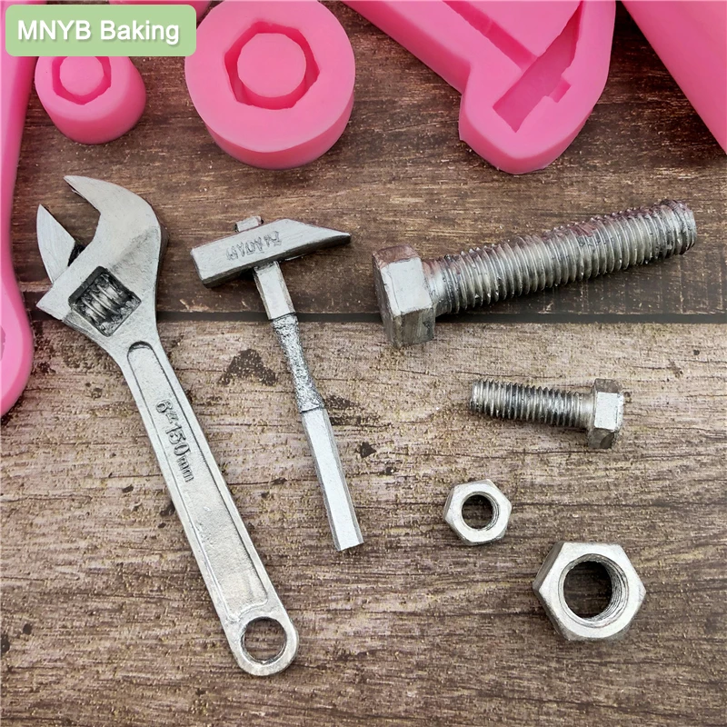 Household Screws Hammer Wrench Mold Silicone Fondant Chocolate Candy ...