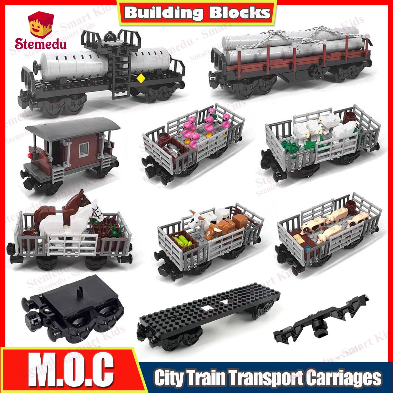 MOC – idées de Train créatives, animaux de ville, Wagon de Transport ...