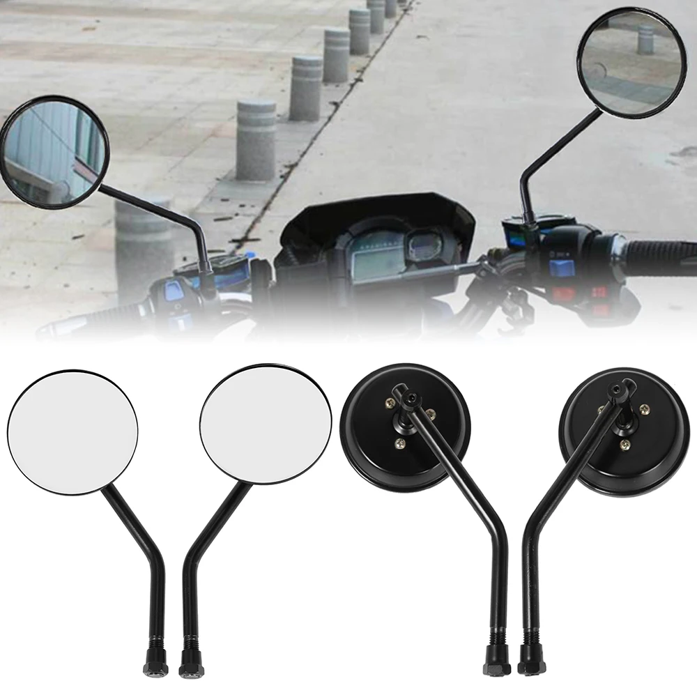 Motorcycle-Rearview-Side-Mirror-with-10mm-Screws-Universal-Round-Retro ...