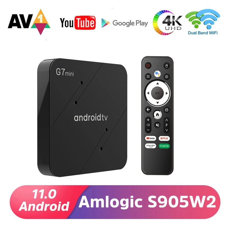 G7 Mini Smart TV Box Android 11.0 Amlogic S905W2 4K HDR Media Player 2.4G/5GHZ WiFi Youtube ...