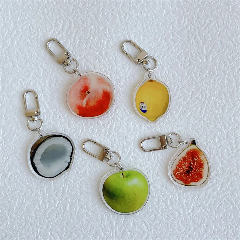 New-Coconut-KeyChain-Creative-Simulation-Fruit-Key-Ring-Lemon-Apple ...