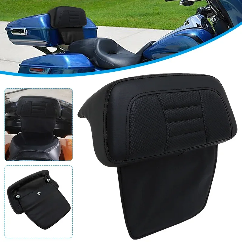 Motorcycle-Black-Razor-Chopped-Tour-Pack-Backrest-Pad-For-Harley ...