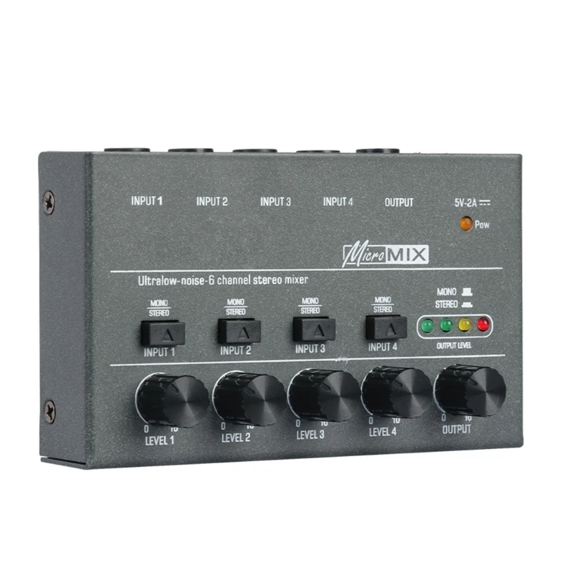 DX400-Ultra-Low-Noise-4-Channel-Line-Mixer-Mini-Mixer-Audio-USB-Powered ...