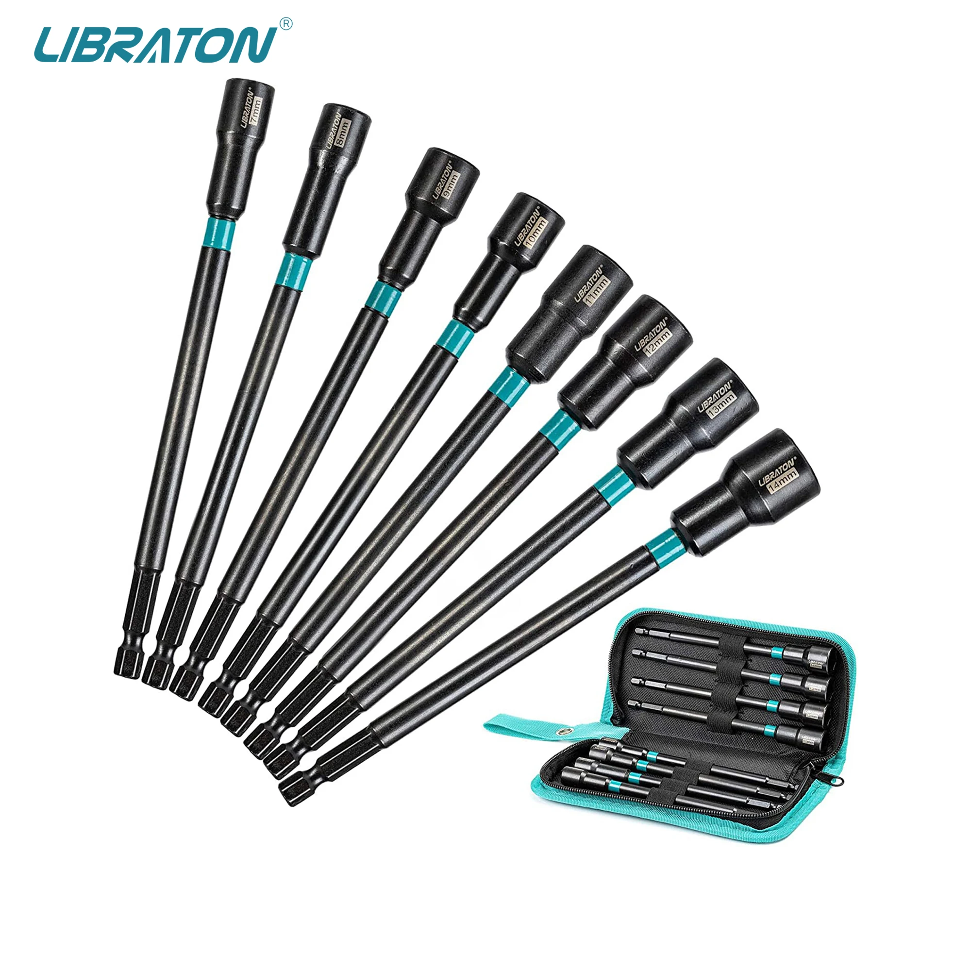 Libraton-8PCS-Magnetic-Nut-Driver-Set-Long-Nut-Drivers-6-Metric-Nut ...