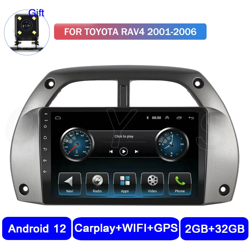 도요타 RAV4 RAV 4 2001 2002 2005 2006 Autoradio 터치 스크린 모니터 화면 안드로이드 12 헤드 ...
