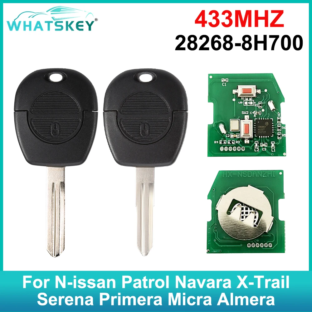 WhatsKey-2-Buttons-Remote-Car-Key-433MHz-for-Nissan-Patrol-Almera-Micra ...
