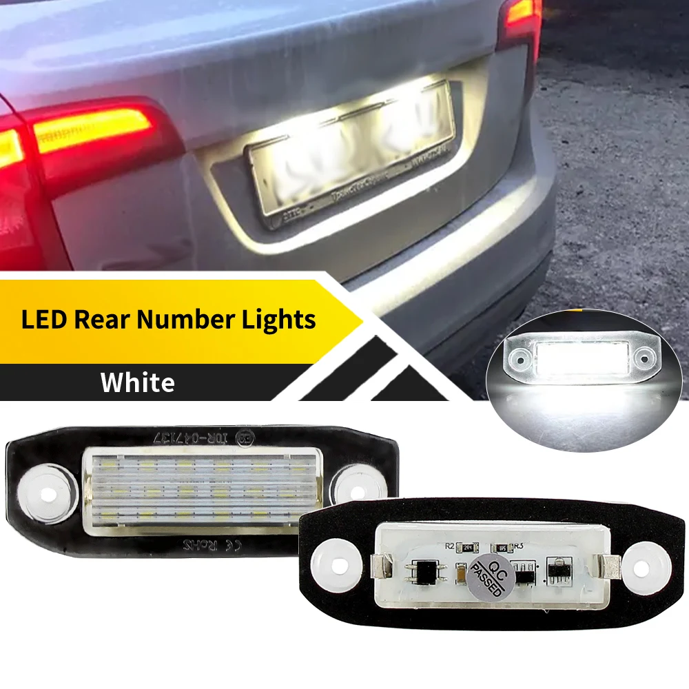 2Pcs LED Car license plate light 12V white light for Volvo C30 2006 ...