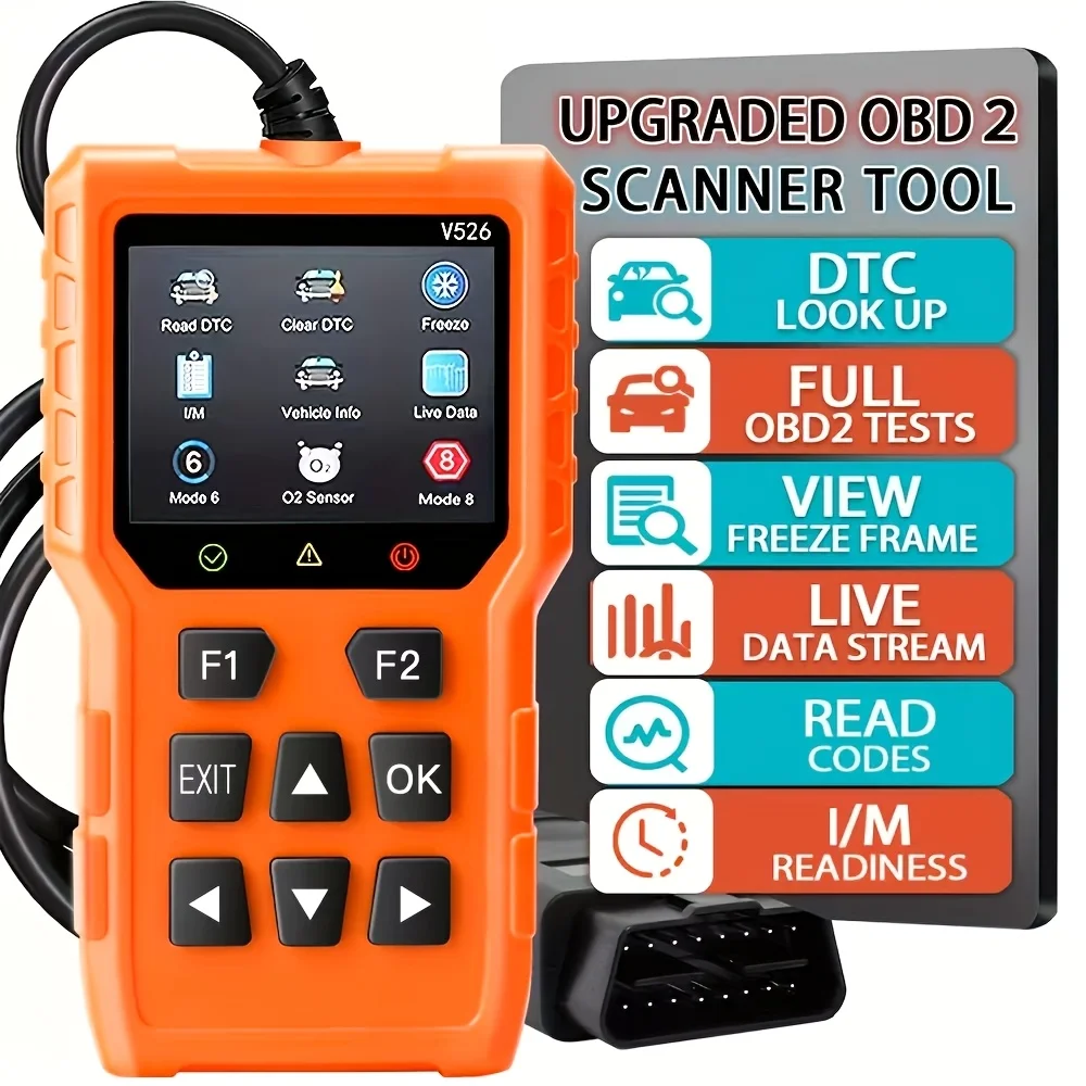 OBD2 diagnostic scanner tool reads real-time data stream, fully ...
