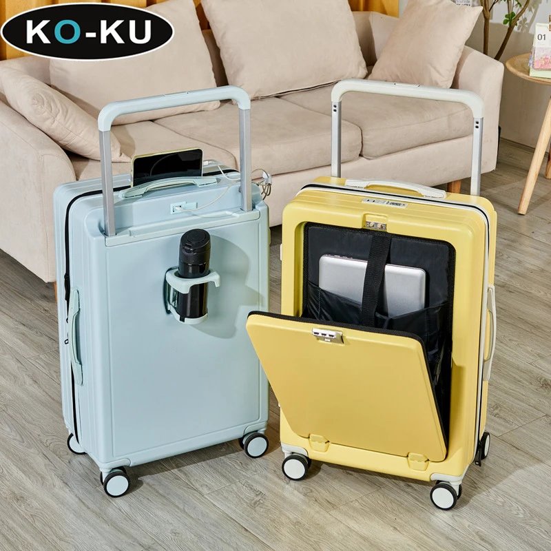 Multifunctional-Suitcase-Pop-up-Front-Opening-Wide-Trolley-Case-20-Inch ...