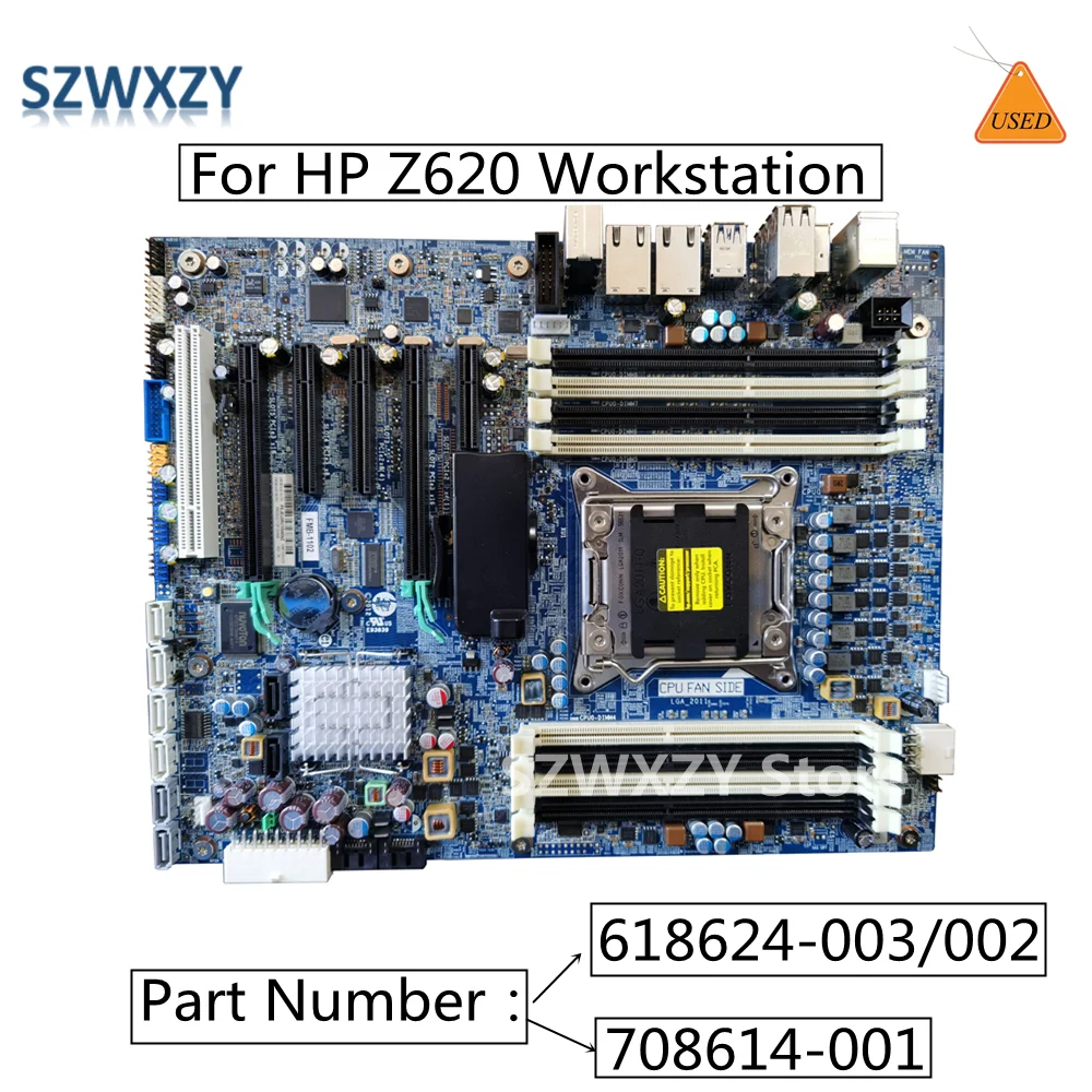 SZWXZY USED For HP Z620 Workstation Desktop Motherboard 618264-003 ...