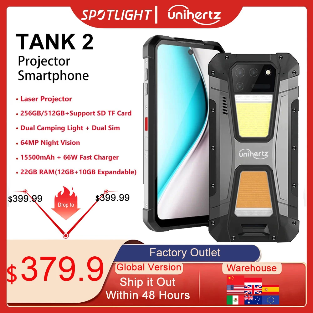 Unihertz-8849-tank-2-projector-powered-smartphone-22GB-256GB-camping ...