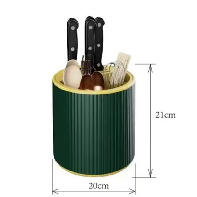 360°Rotatable Organizer Stand Rack Rotating Chopsticks Cage Knife ...