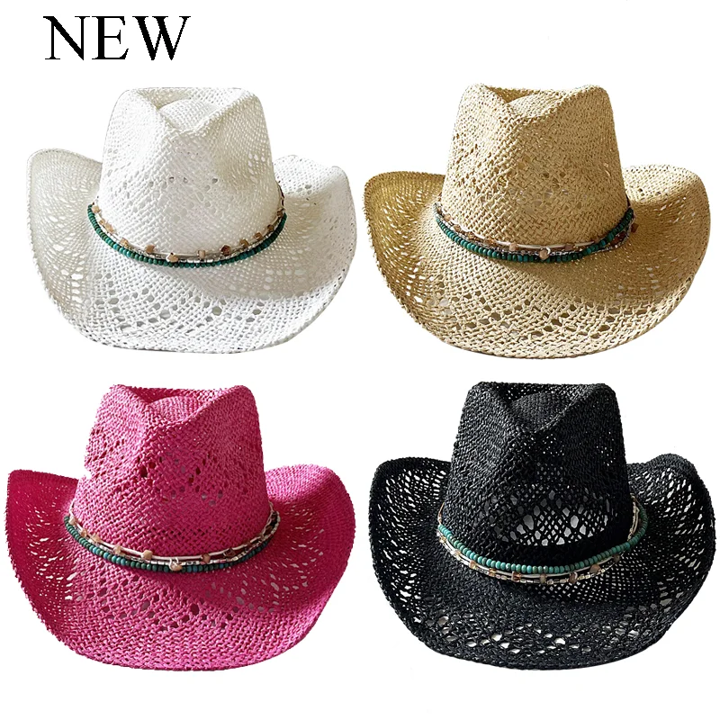 Rose-Red-Cowboy-Straw-Hat-2024-Western-Cowboy-Sun-Hat-Spring-Knight-Hat ...