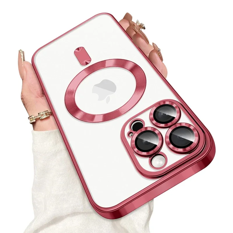 MagSafe Compatible Anti-Yellow Slim Shockproof Case with Camera Lens ...