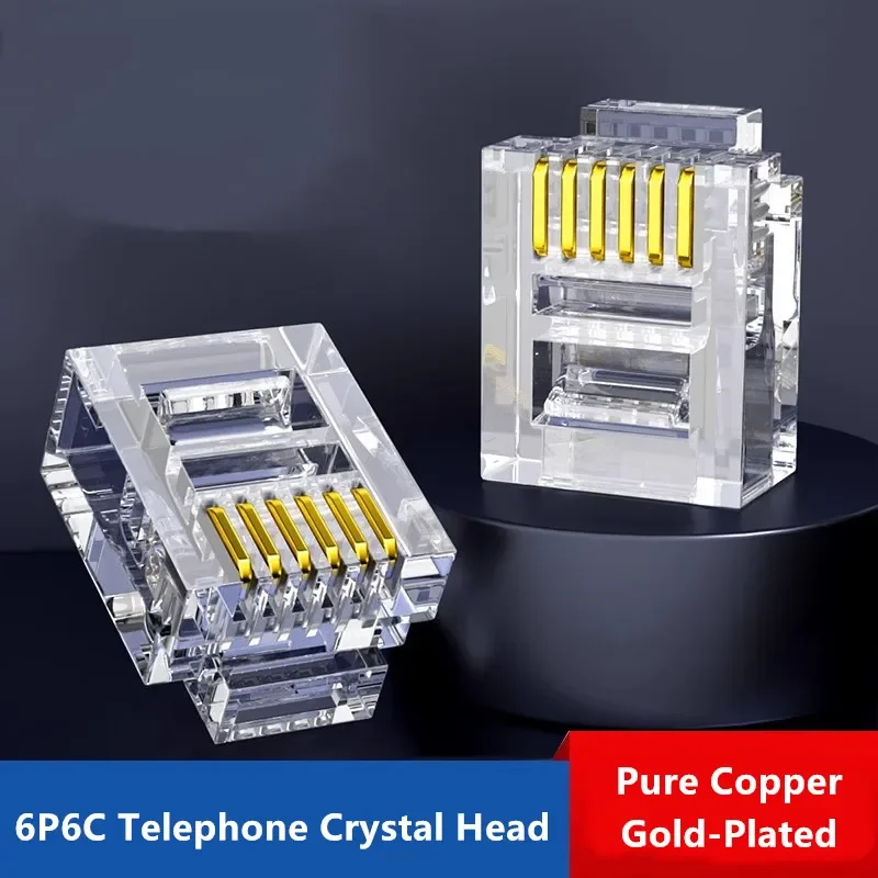 50pcs-RJ12-6P6C-Modular-Plug-UTP-Gold-Plated-Copper-RJ12-Telephone ...