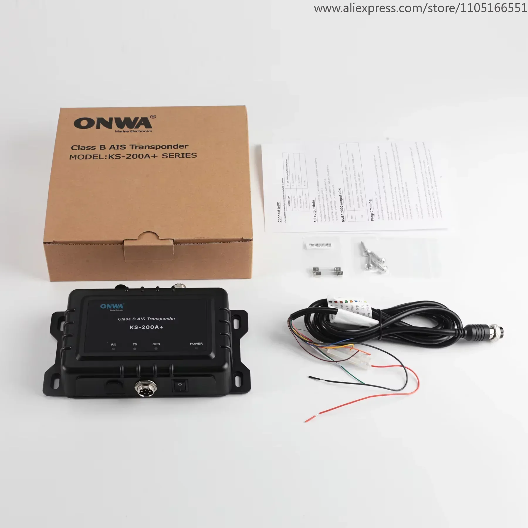 ONWA KS-200A+ Marine Class B Ais Transponder Black Box 5 watts Class B+ ...