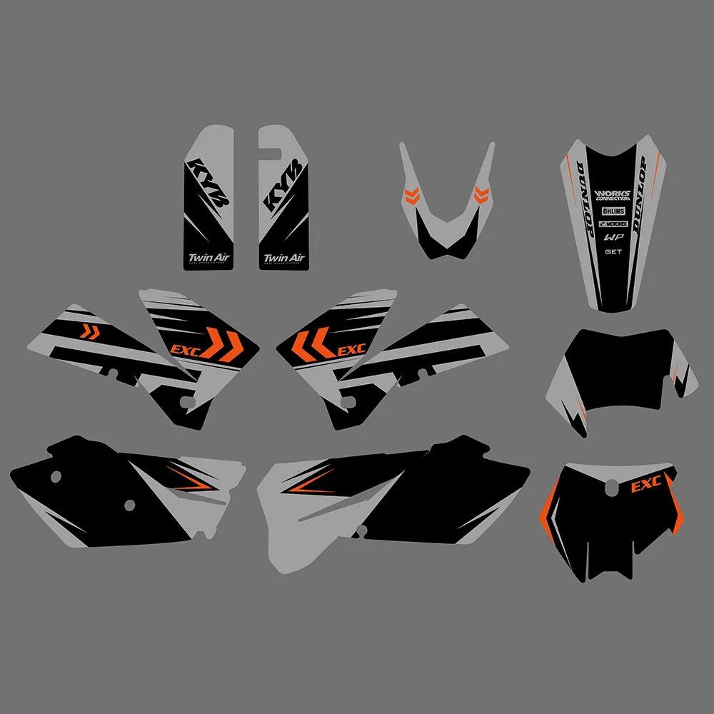 Motorcycle Full Graphic Background Decal Sticker for KTM EXC 125 200 ...