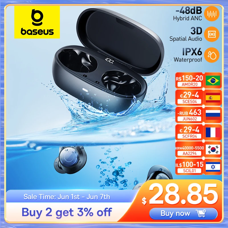 Baseus-Bowie-MA10-Pro-Wireless-Earphones-48dB-Active-Noise-Cancellation ...