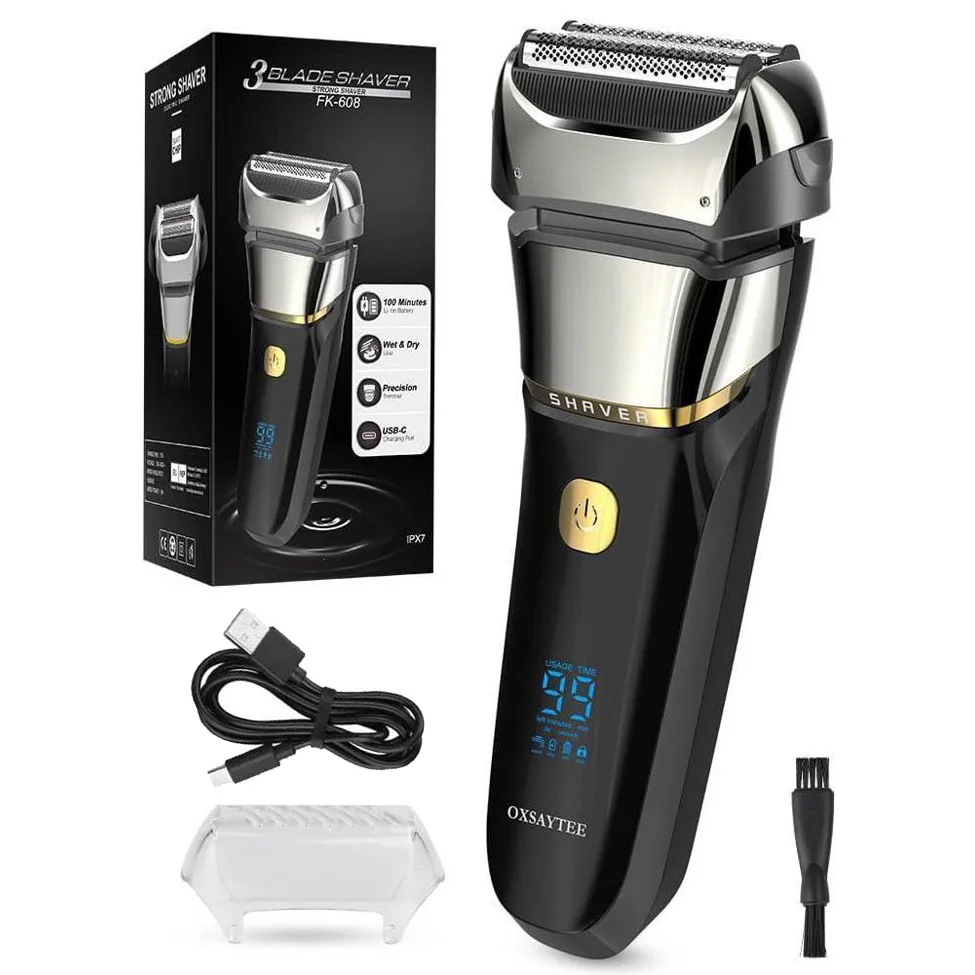 Men-s-Electric-Shavers-USB-C-Rechargeable-Shaver-with-Pop-up-Trimmer ...