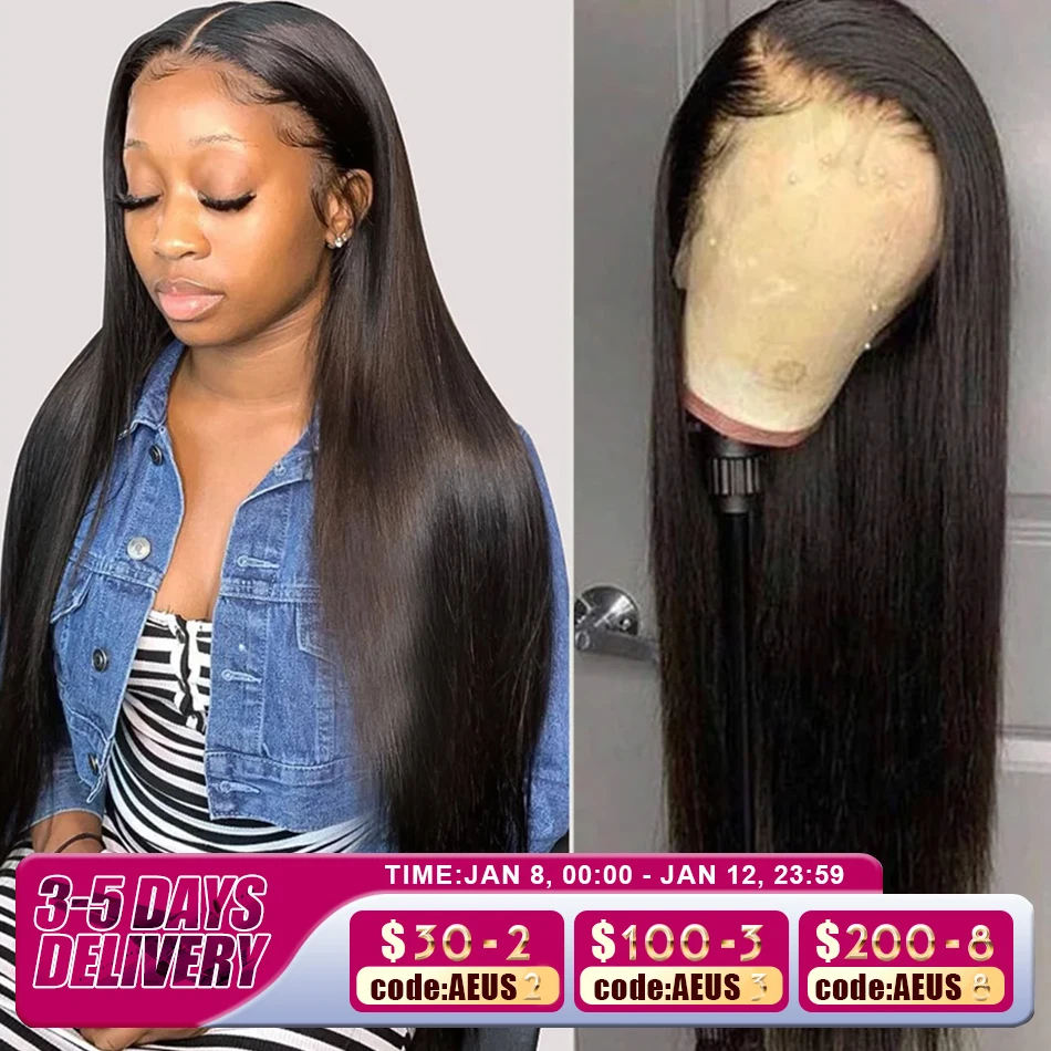 Lace-Frontal-Wig-Straight-Transparent-13x4-13x5X1-Lace-Front-Human-Hair ...