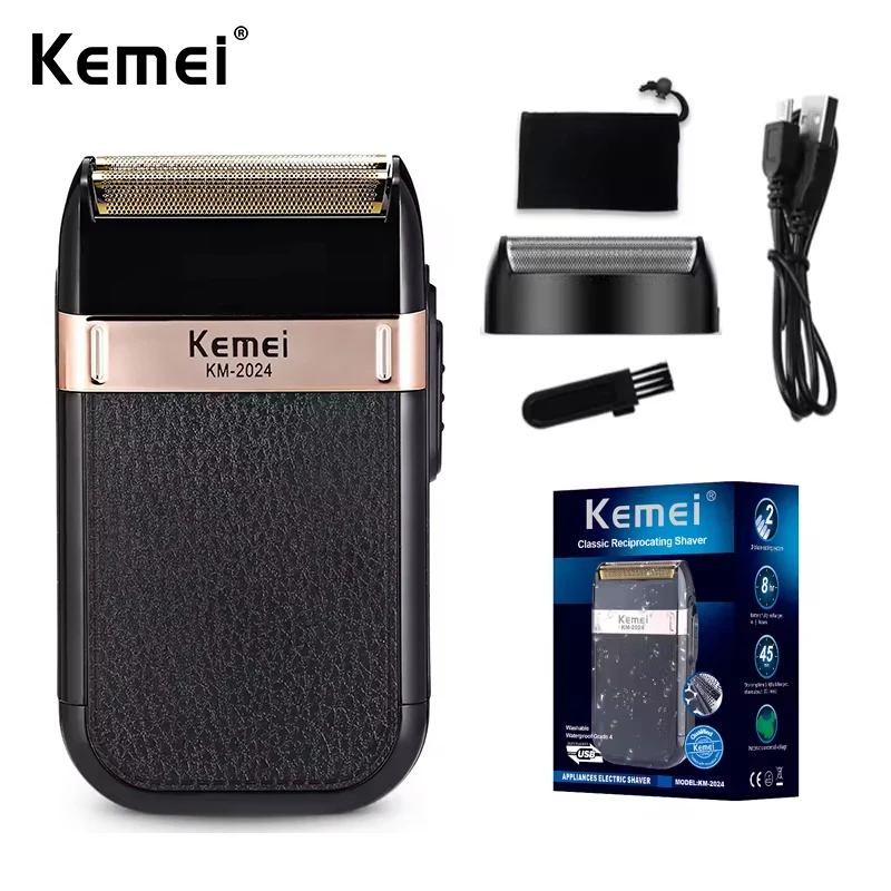 Kemei-KM-2024-USB-Charging-Electric-Shaver-For-Men-Reciprocating-Twin-Blade-Razor-Shaver-Beard ...