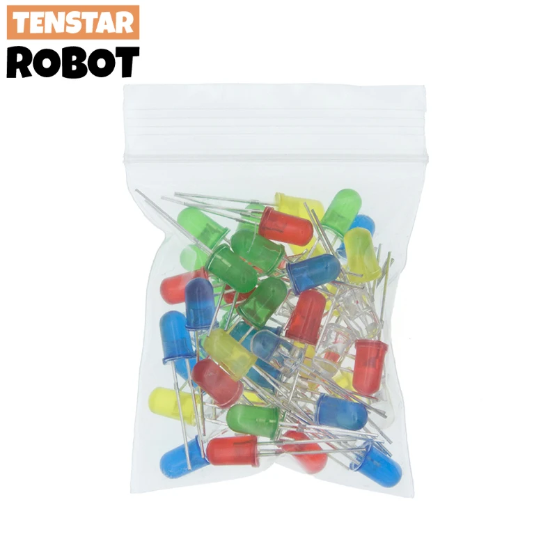 50pcs-5mm-LED-Light-Assorted-Kit-DIY-Set-White-Yellow-Red-Green-Blue ...