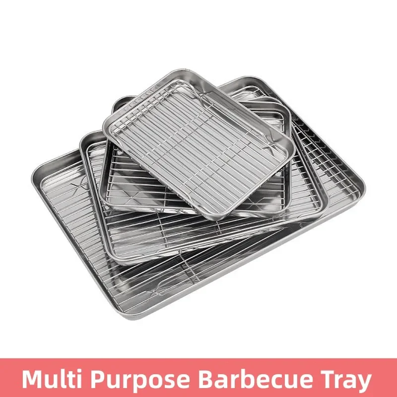 Stainless-Steel-Barbecue-Tray-Flat-Chassis-Multi-Purpose-Removable ...