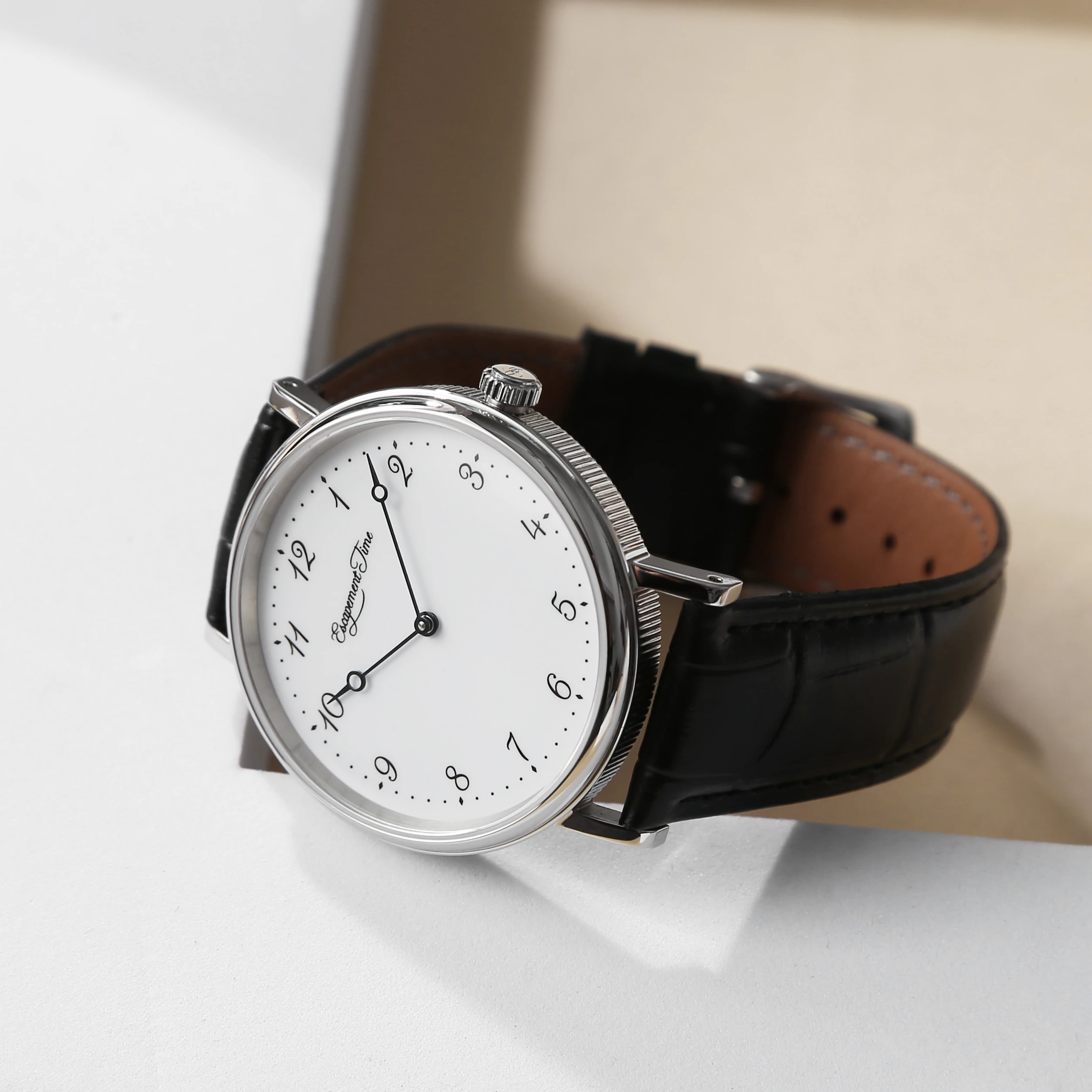 【escapement Time】quartz Movement Watch 38.5mm Case Enamel White ...