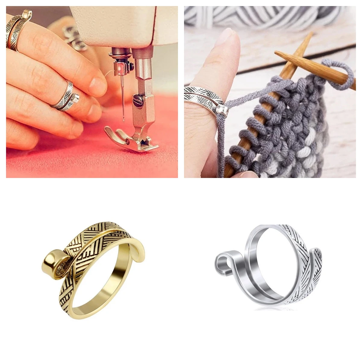 Yarn-Ring-Adjustable-Size-Crochet-Ring-Beginner-Knitting-Crocheting ...