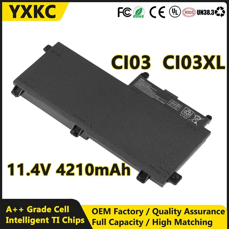 New CI03 CI03XL 11.4V 48Wh Replacement Battery HSTNN-UB6Q 801554-001 ...