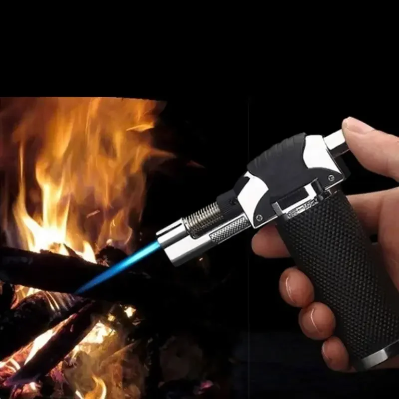 Gift 2In1 Gas Lighters Metal Windproof Adjustable Turbo Refillable For ...
