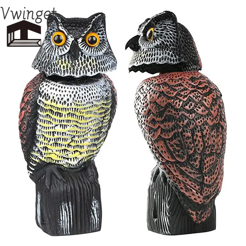 Realistic-Bird-Scarer-Rotating-Head-Sound-Owl-Prowler-Decoy-Protection ...