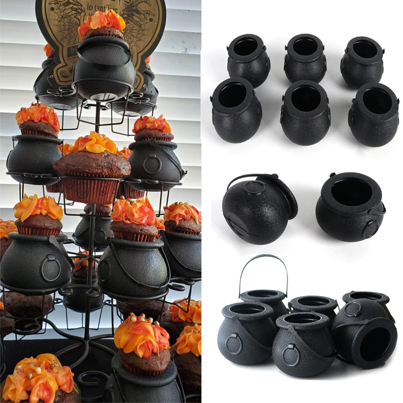 6-12pcs-Mini-Black-Candy-Kettles-Witch-Cauldron-Pot-Candy-Buckets ...