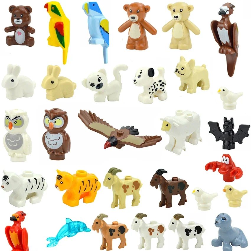 Animal Building Block MOC City Figures Tiger Goat Parrot Sheep Eagle ...