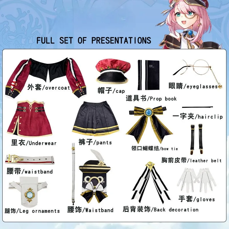 Fontaine Charlotte Cosplay Costumes Wig Accessories Cos Clothes Set ...