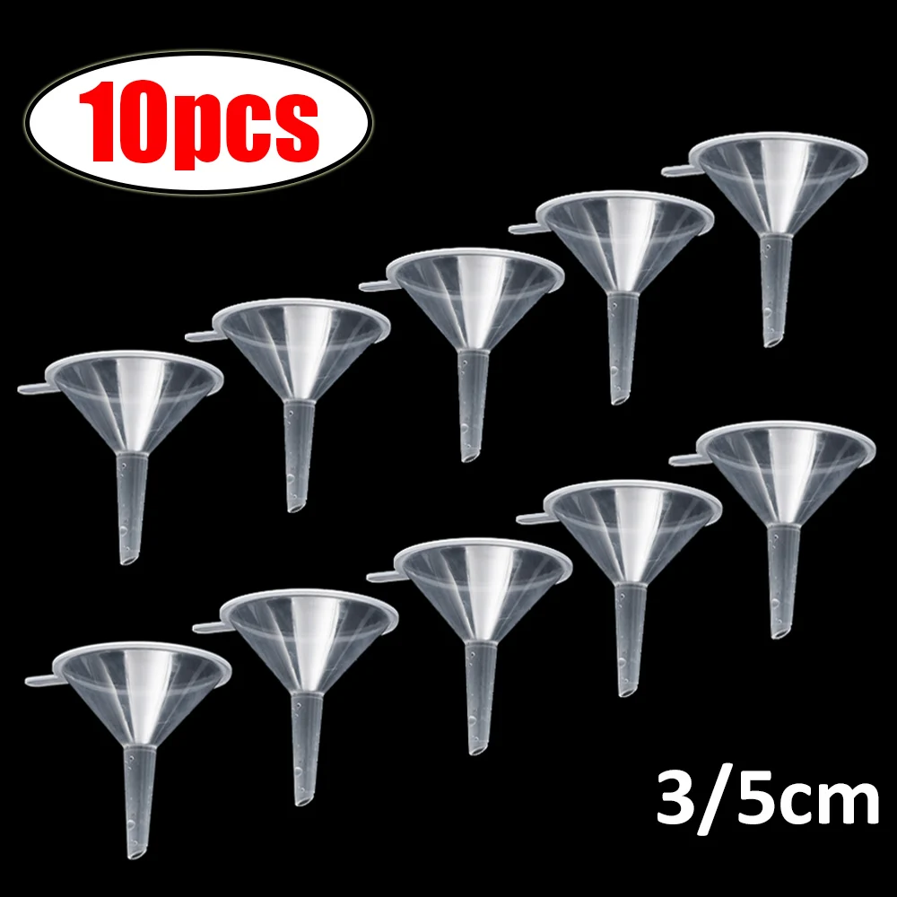 10PCS Mini Transparent Funnel Small Mouth Liquid Oil Funnel Plastic ...