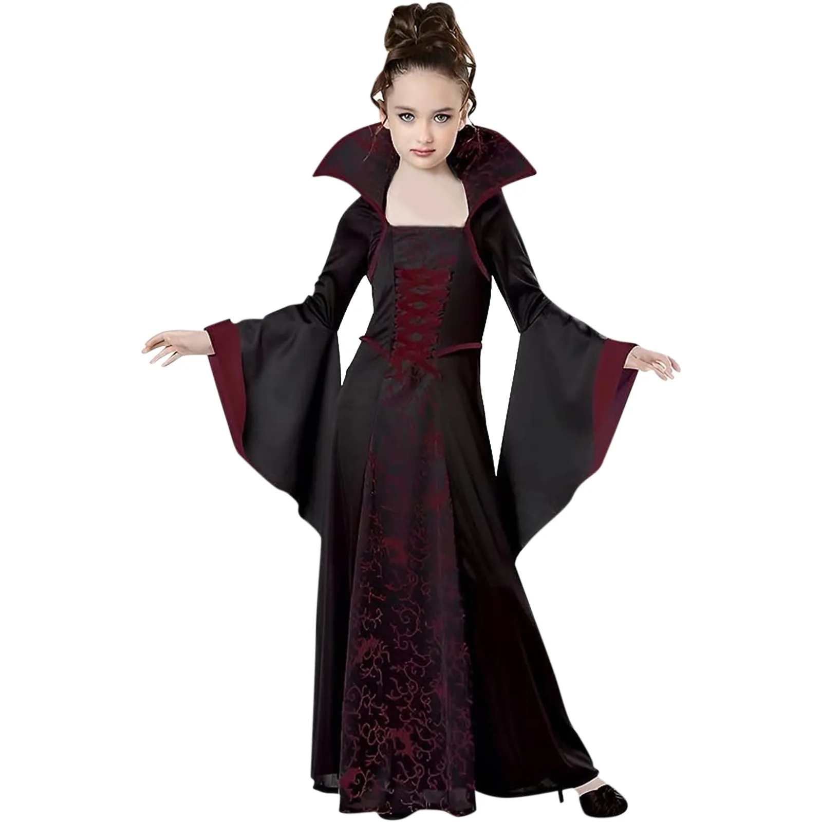 Vampire-Ghost-Bride-Halloween-Dress-para-crian-as-Cosplay-g-tico-Traje ...