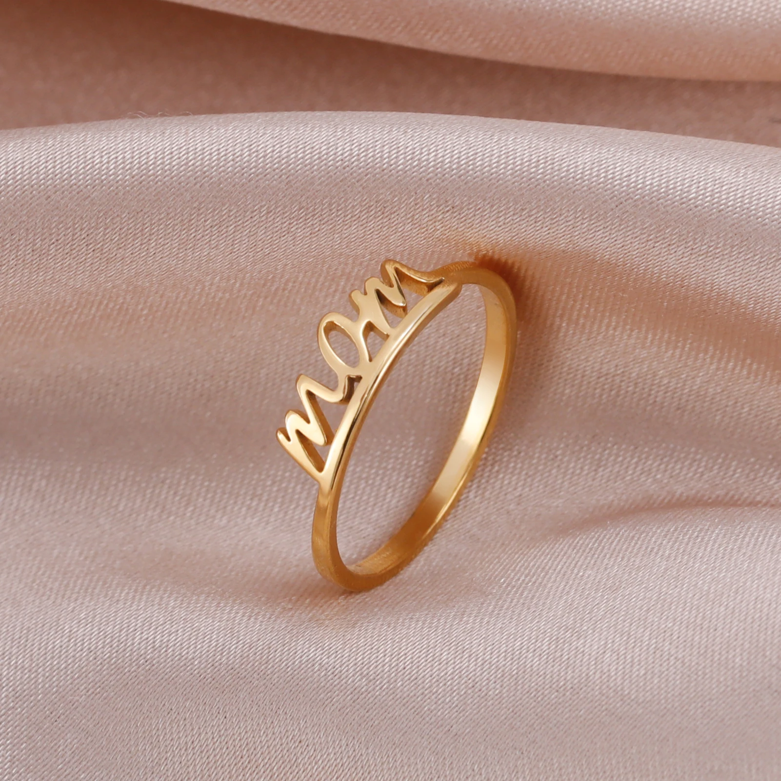 HIPEE-New-Fashion-Gold-Plated-Glossy-MAMA-Rings-Stainless-Steel-Letters ...