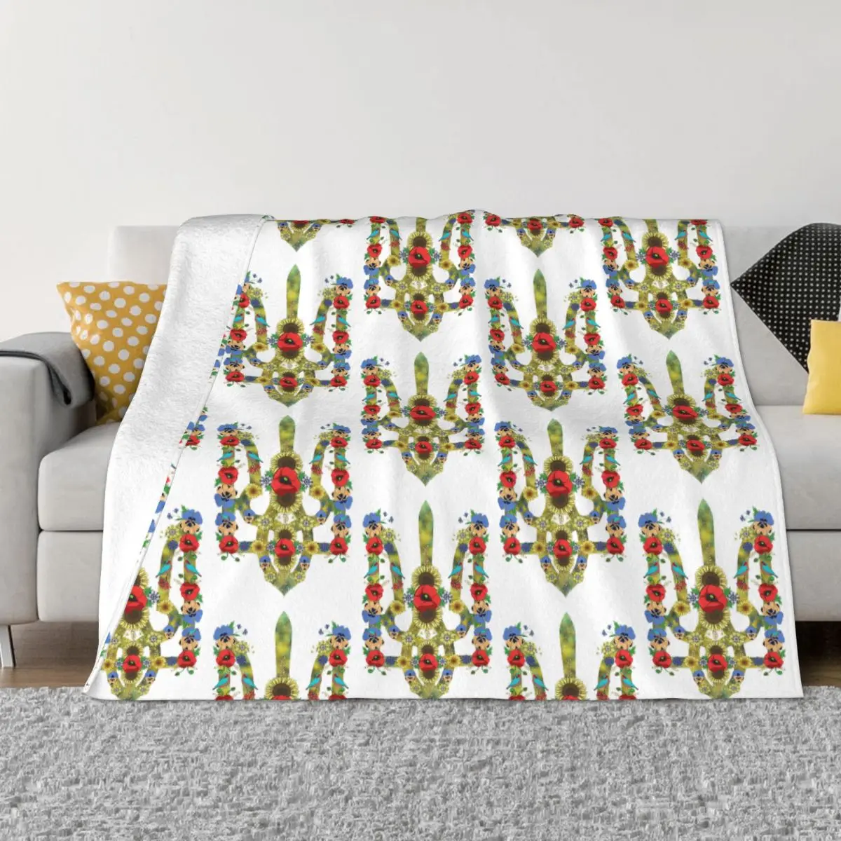 Ukrainian-Trysub-Sunflower-Blankets-Fleece-Winter-Floral-Ukraine ...