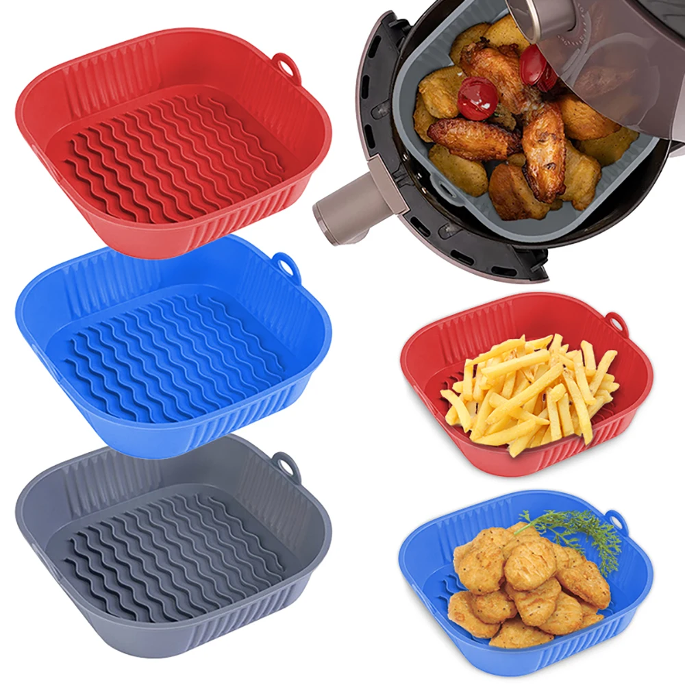 21cm-Silikon-Luft-fritte-use-Topf-Tablett-Grill-Grill-Pad-Platte-Air ...