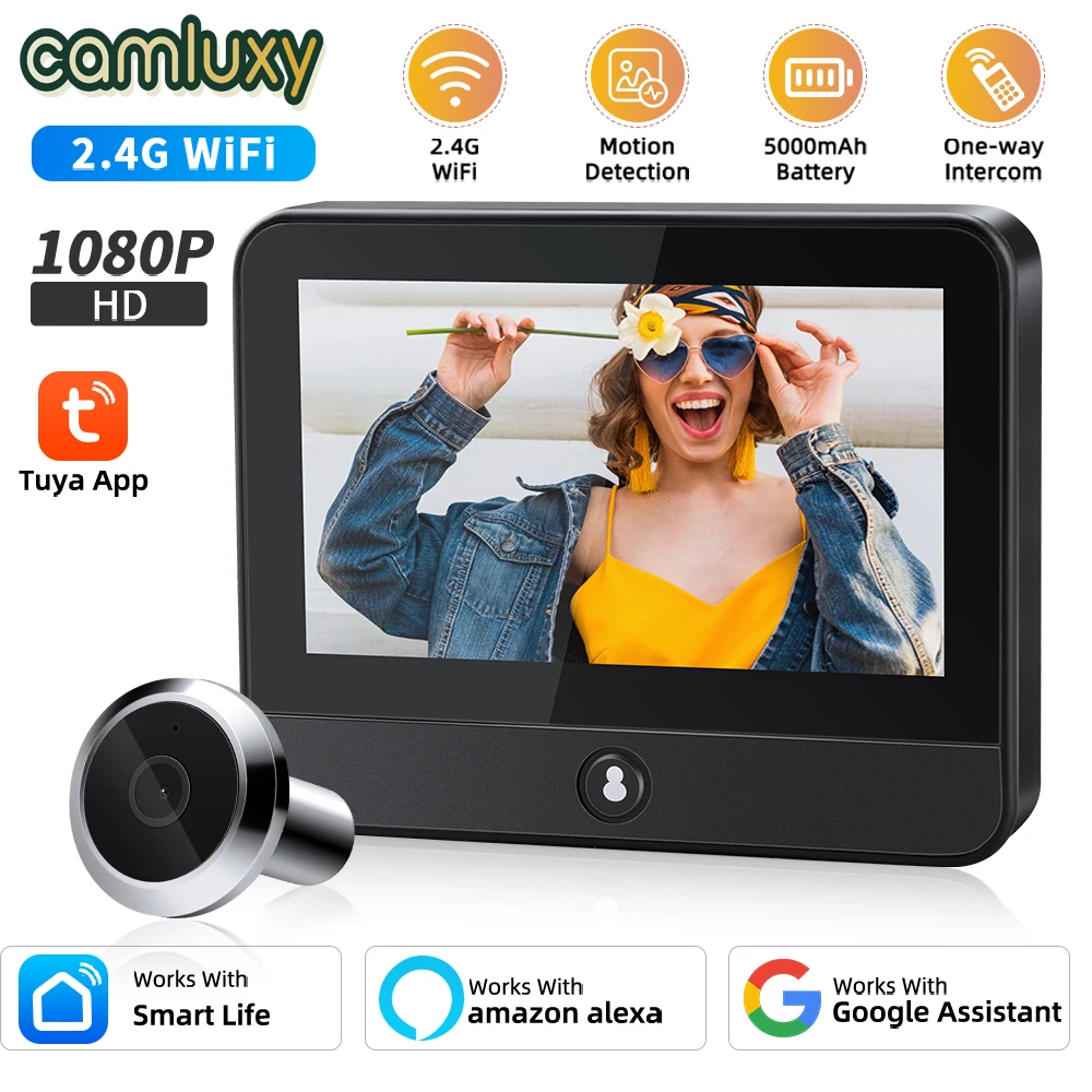 1080P Doorbell Camera ThikK Smart Tuya Peephole Camera – 1080P WiFi ...