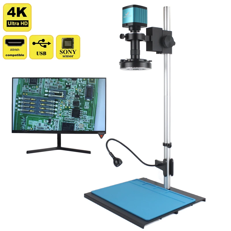 48MP-4K-2K-1080P-HDMI-USB-Video-Microscope-Camera-130X-Zoom-C-Mount ...