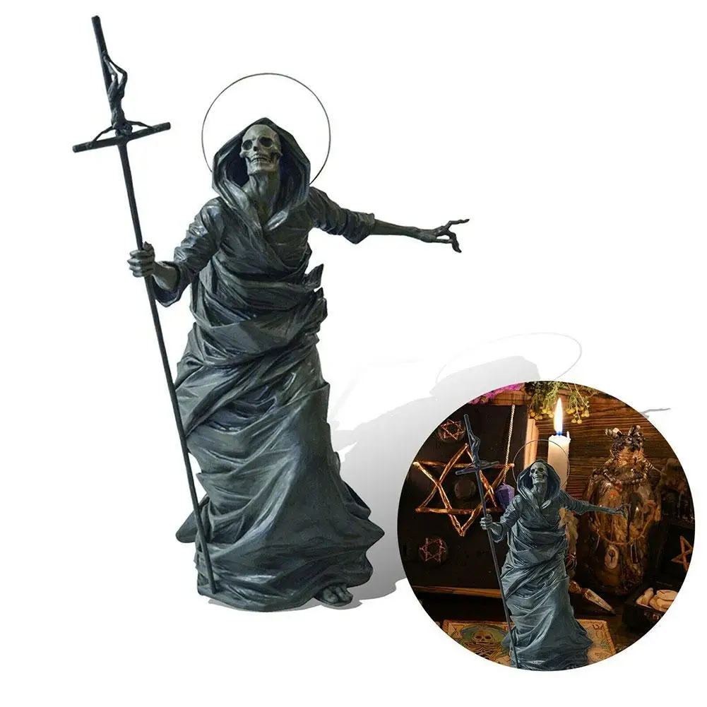 Creative Skull Statue Resin Figurine With Gothic Greatsword Skeleton ...