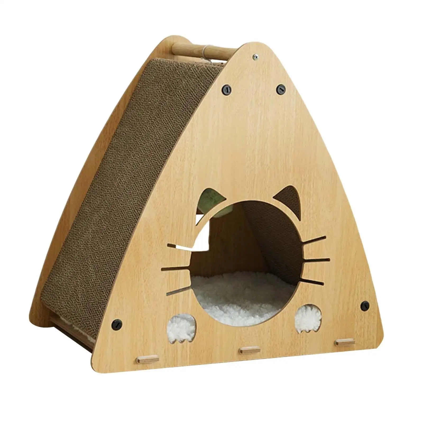 Triangle Cat Scratcher Box Lounge Bed Corrugated Cardboard Place to Relax
